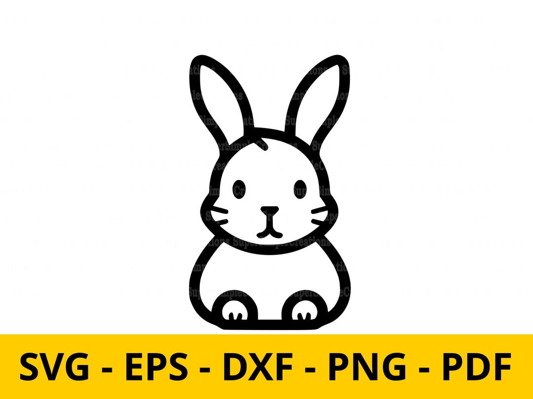 Bunny Vector - Rabbit Svg Comercial Use Clipart Art Digital Download T ...