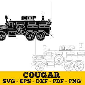 COUGAR MRAP Svg, Eps, Dxf, Png, Jpg. 6x6| Armor Vehicle Svg| Vector ...