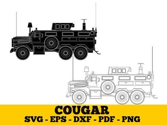 COUGAR MRAP Svg Eps Dxf Png Jpg. 6x6 Armor Vehicle Svg - Etsy