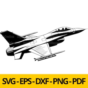 F-16 Fighting Falcon Svg, Eps, Dxf and Png | Warbird Svg| Vector Image ...