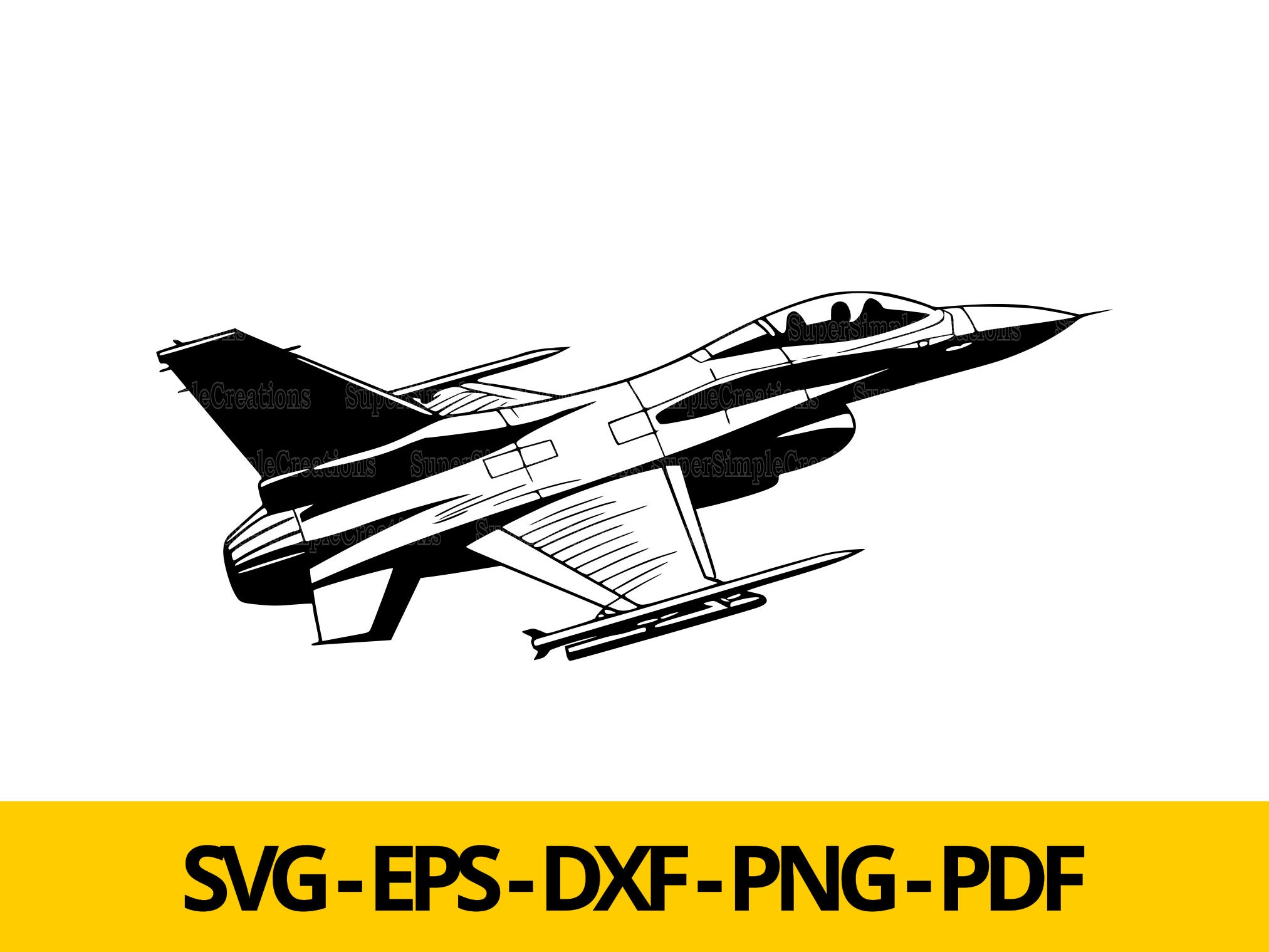F-16 Fighting Falcon Svg, Eps, Dxf and Png | Warbird Svg| Vector Image ...
