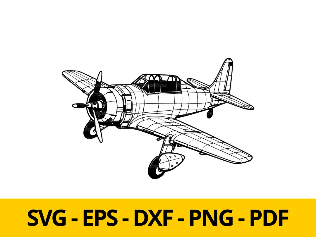 Grumman F4F Wildcat Svg, Eps, Dxf and Png | Warbird Svg| Vector Image ...