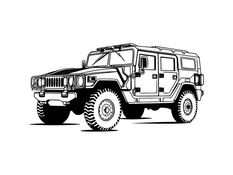 Humvee Vehicle Svg, Eps, Dxf and Png | Combat | Vector Image | Clipart ...