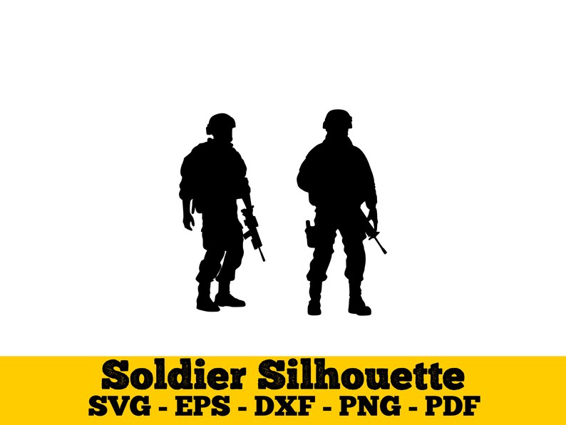 Soldier Silhouette Svg, Eps, Dxf and Png | Military Man Svg| Vector ...