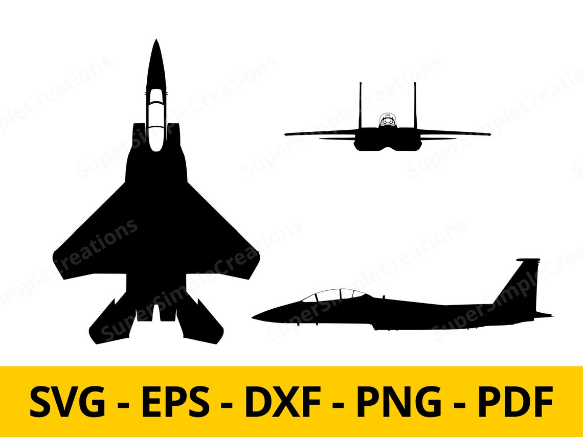F-15 Eagle| Clipart | Warbird Svg| Fighter Plane Svg | Plane | Digital ...