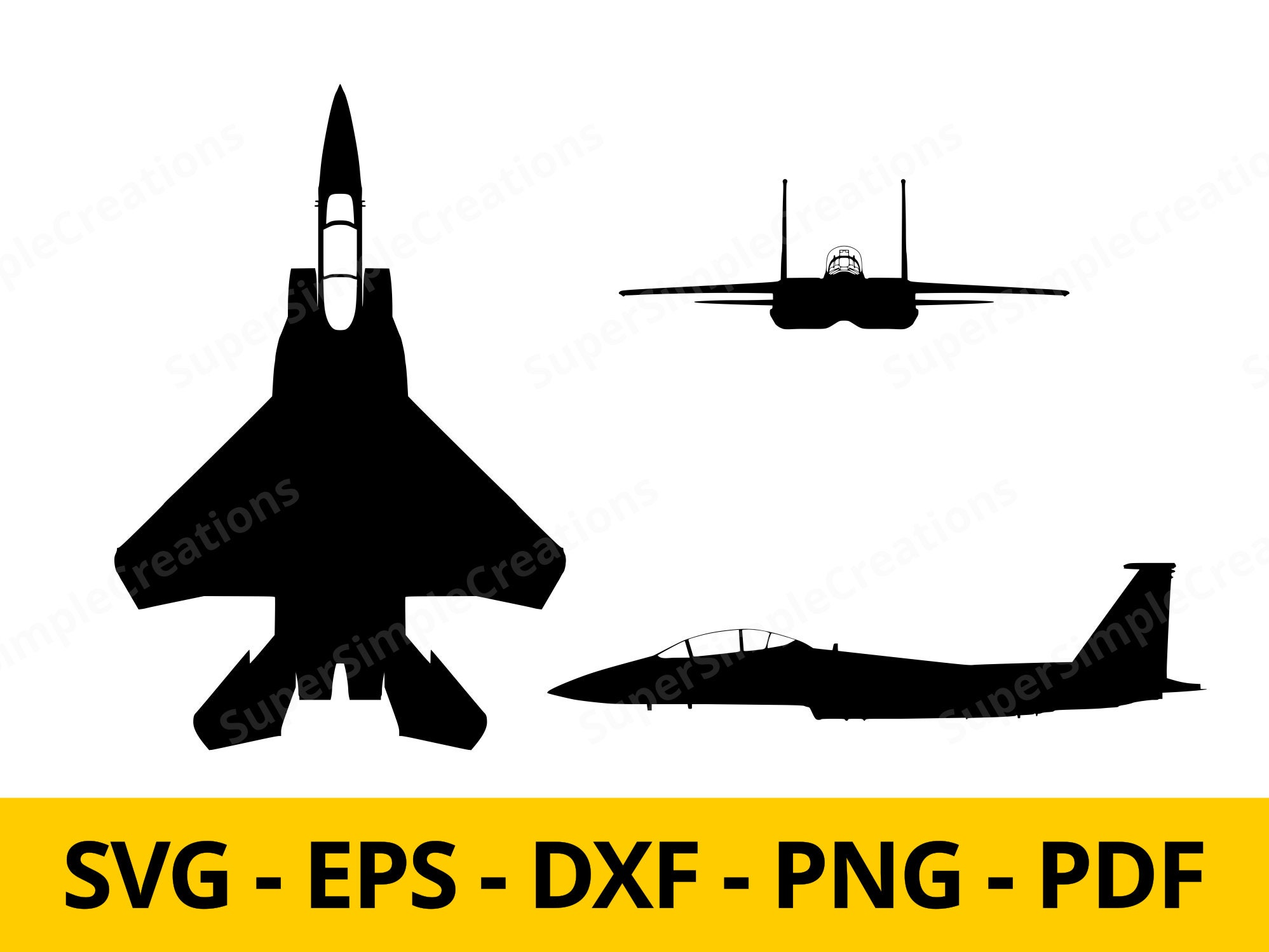 F-15 Eagle| Clipart | Warbird Svg| Fighter Plane Svg | Plane | Digital ...