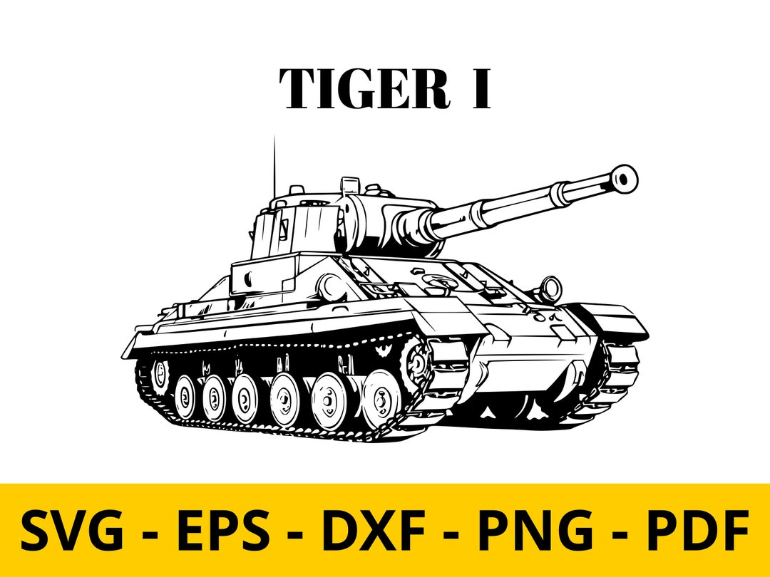 Tiger I Panzer VI Tank Svg, Eps, Dxf, Png | War Vector Image | Clipart ...