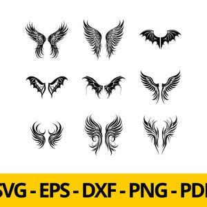 25 Wings Svg Files Angel Wings Clipart Wing Art Digital Download T ...