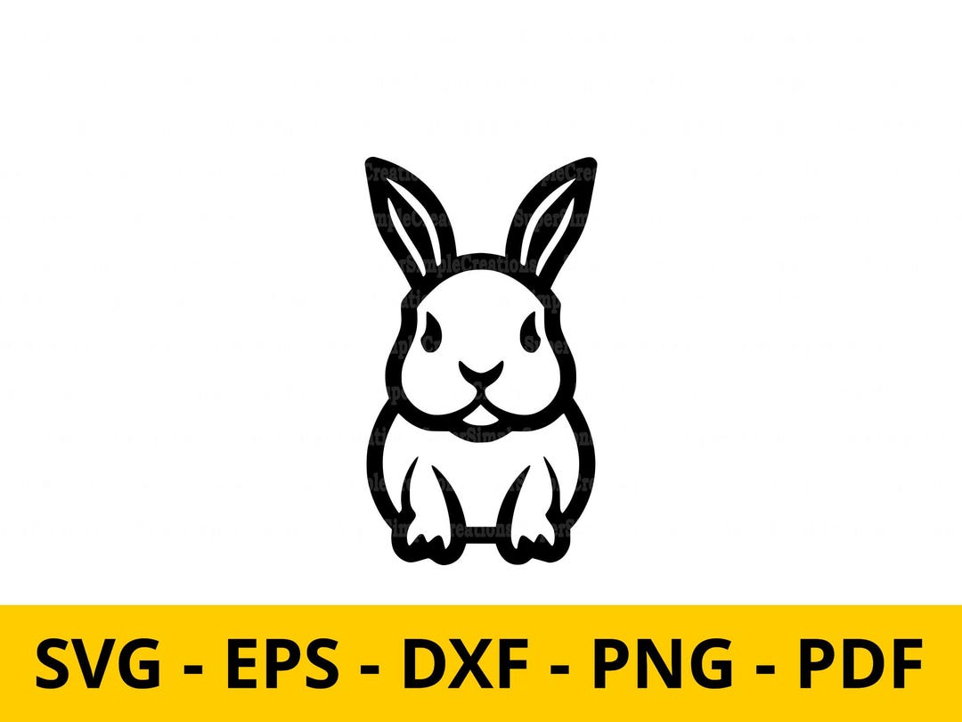 Bunny Vector - Rabbit Svg Comercial Use Clipart Art Digital Download T ...