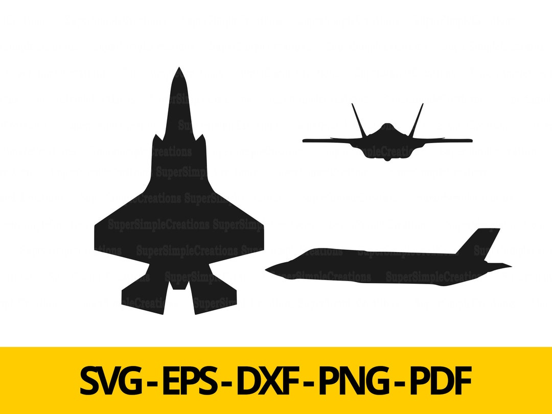 F-35 Lightning Fighter Jet Svg, Eps, Dxf and Png | Warbird Svg| Vector ...