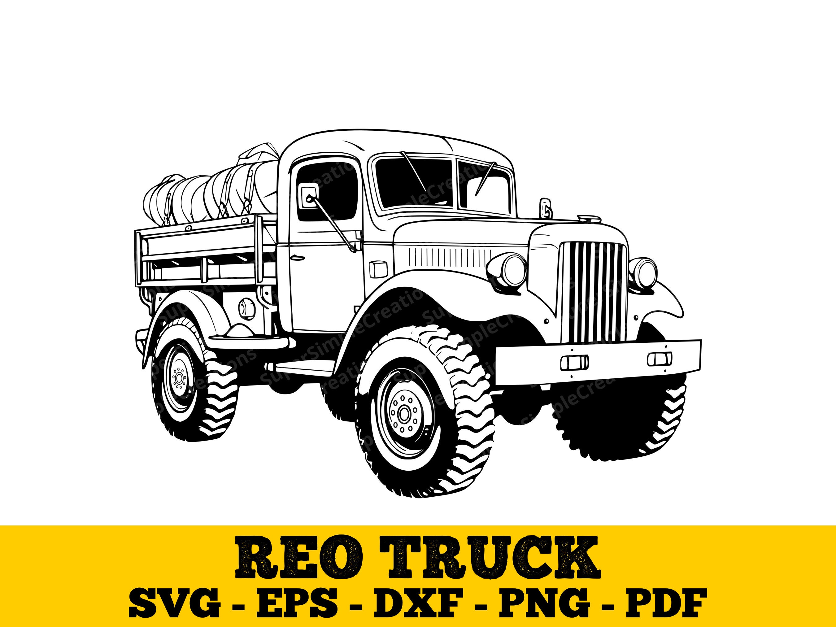 REO Truck Military Cargo Svg, Eps, Dxf, Png | War Vector Image ...
