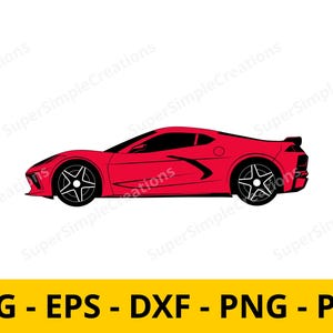 Corvette 2020 C8 Svg, Eps, Dxf Png | Digital | Vector Image | Clipart ...