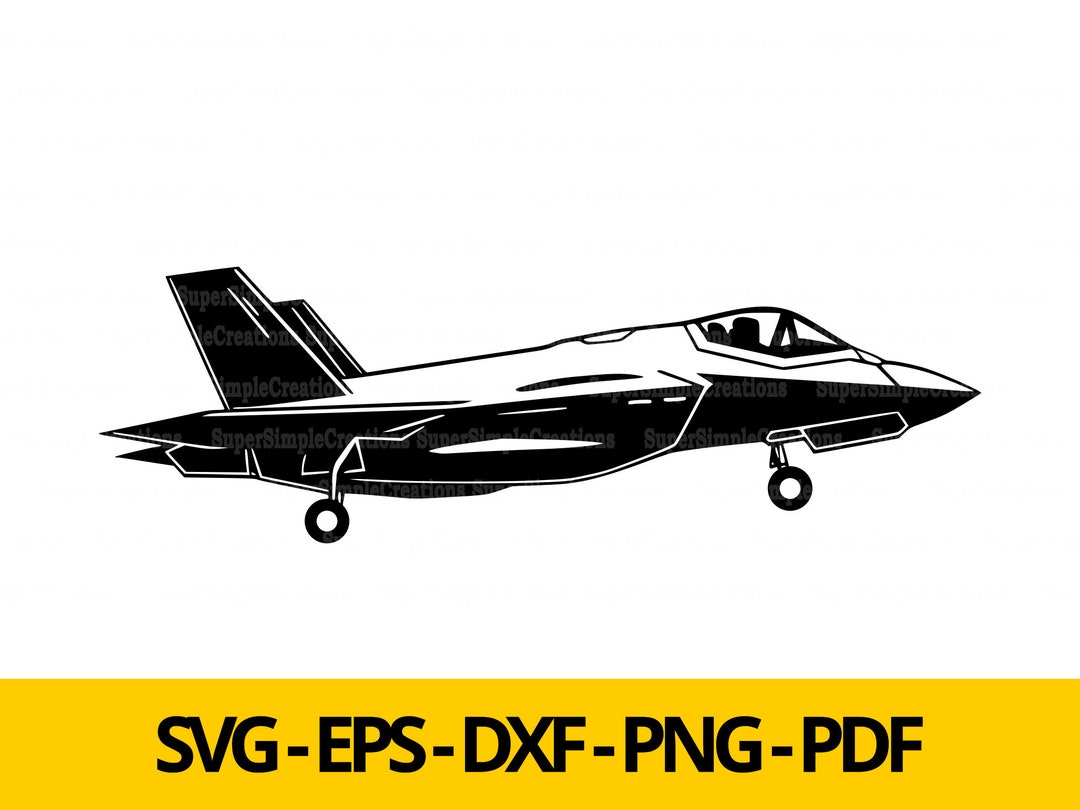 F-35 Fighter Lightning Svg, Eps, Dxf and Png | Warbird Svg| Vector ...