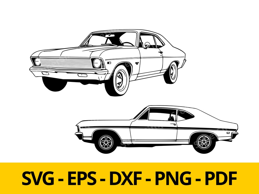 Nova 350 Retro Car Svg, Eps, Dxf and Png | Digital | Vector Vehicle ...