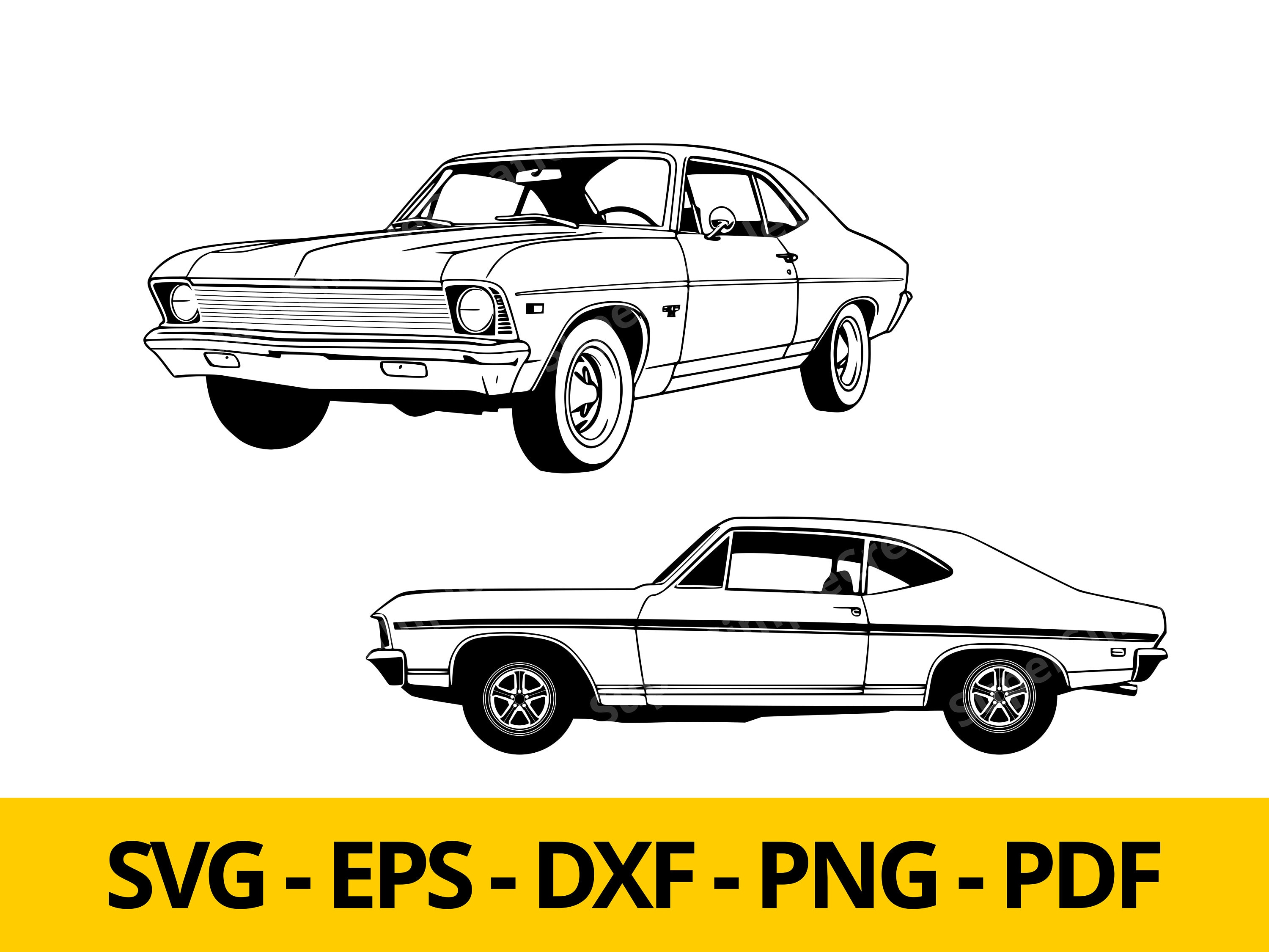 Nova 350 Retro Car Svg, Eps, Dxf and Png | Digital | Vector Vehicle ...