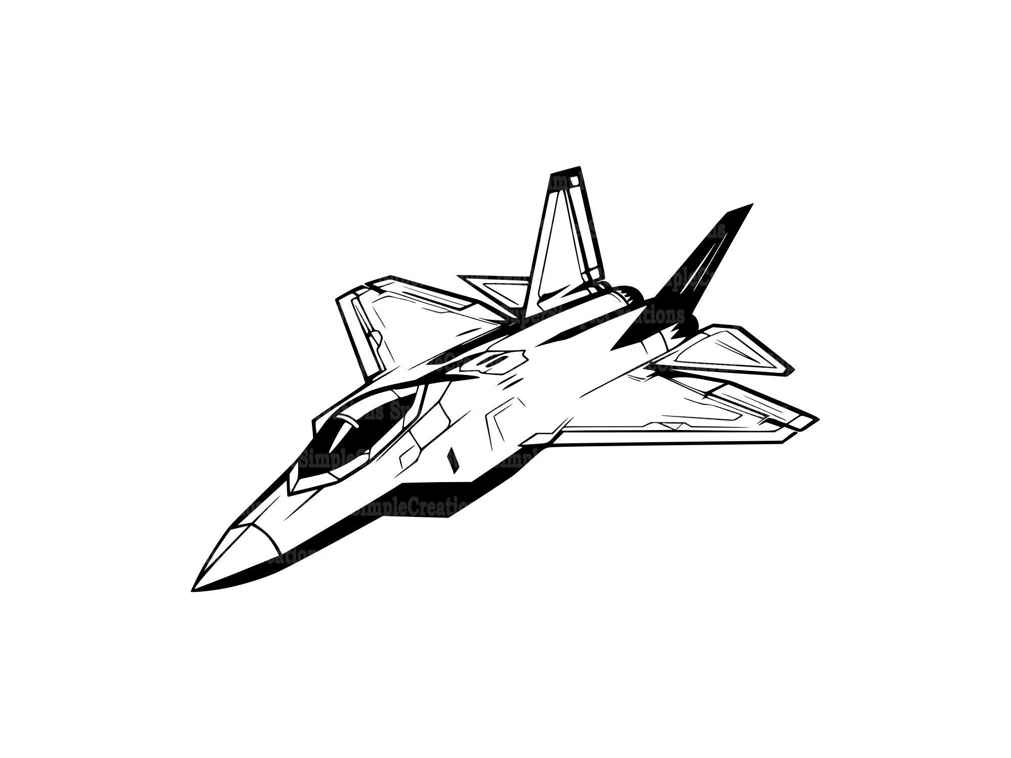 F-22 Fighting Raptor Svg, Eps, Dxf and Png | Warbird Svg| Vector Image ...
