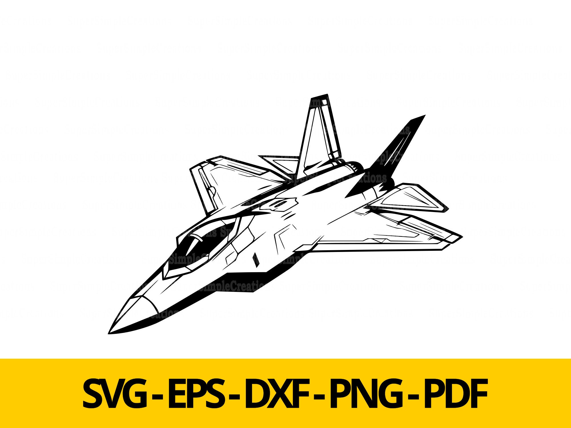 F-22 Fighting Raptor Svg, Eps, Dxf and Png | Warbird Svg| Vector Image ...