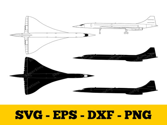 Concorde Svg Supersonic Plane Svg Clipart Plane - Etsy Finland