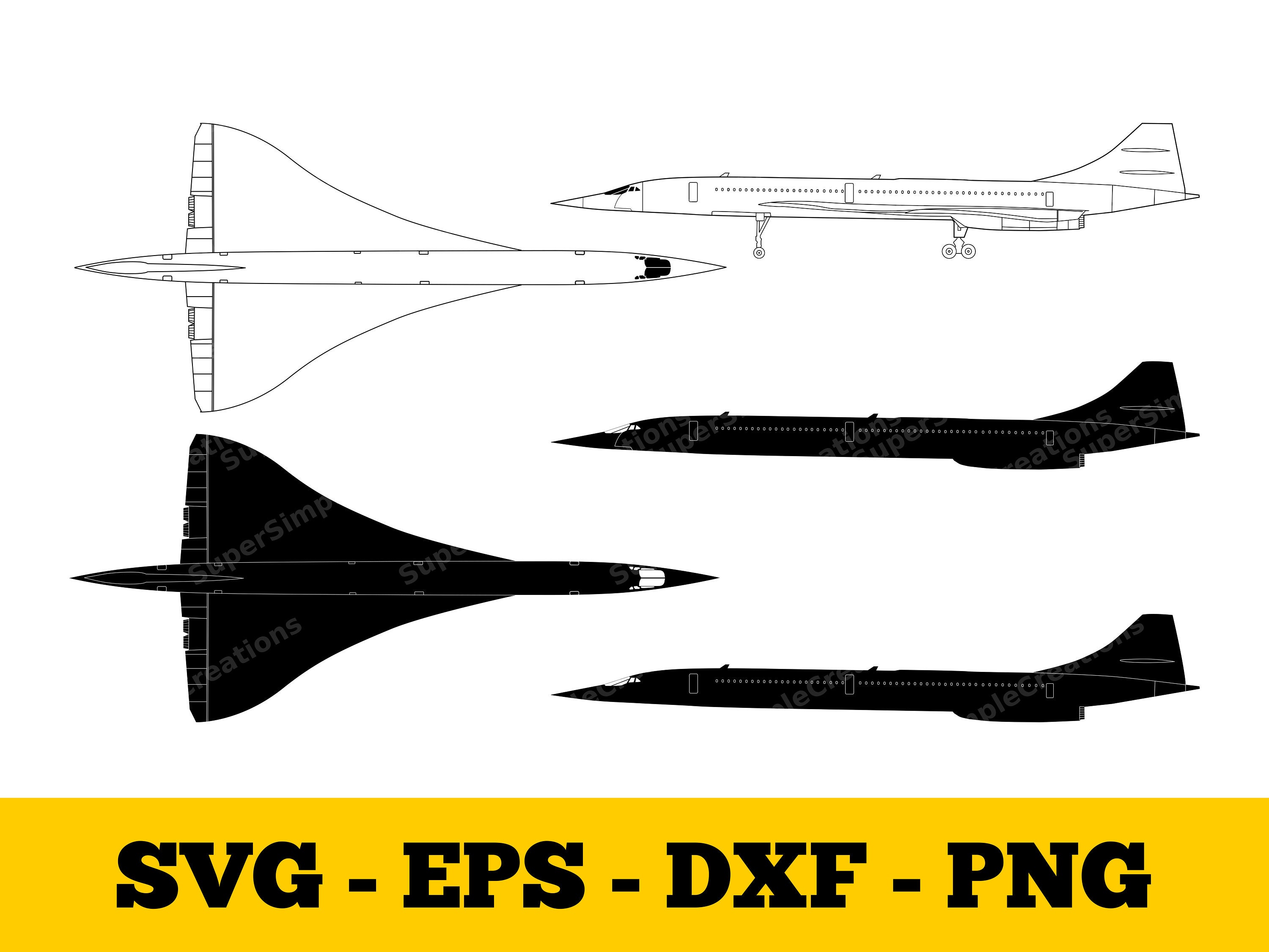 Concorde Svg | Supersonic Plane Svg | Clipart | Plane | Digital ...