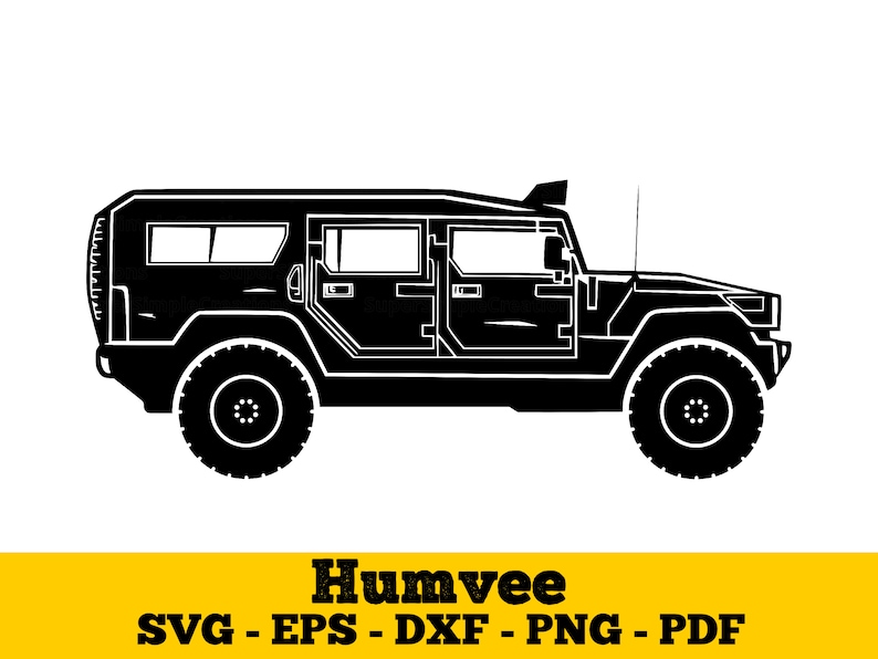 Humvee Vehicle Svg, Eps, Dxf and Png | Combat | Vector Image | Clipart ...