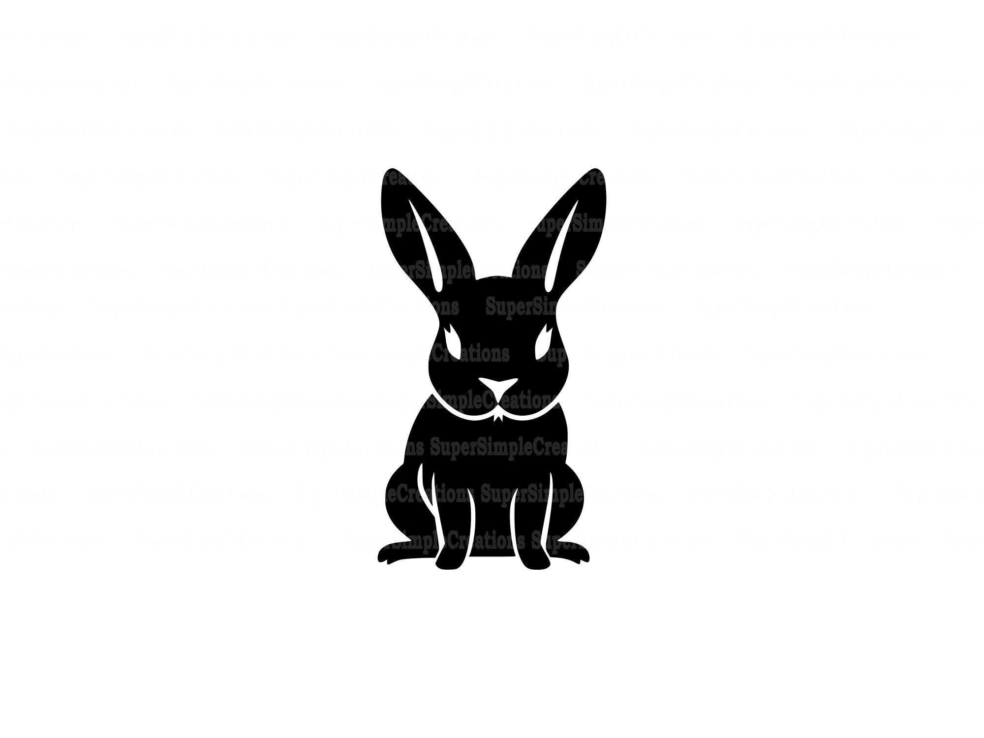 Bunny Vector - Rabbit Svg Comercial Use Clipart Art Digital Download T ...