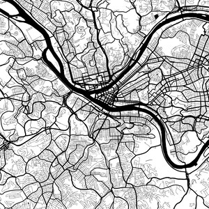Pittsburgh Map, Multiple Layers Map | Detailed Pittsburgh Map for Laser ...