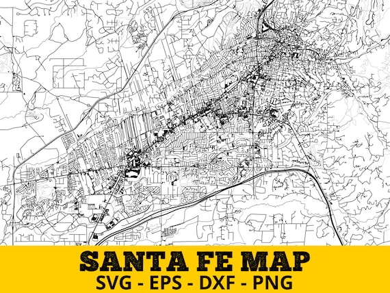 Santa Fe Map Svg New Mexico Multiple Layers Map Santa Fe - Etsy