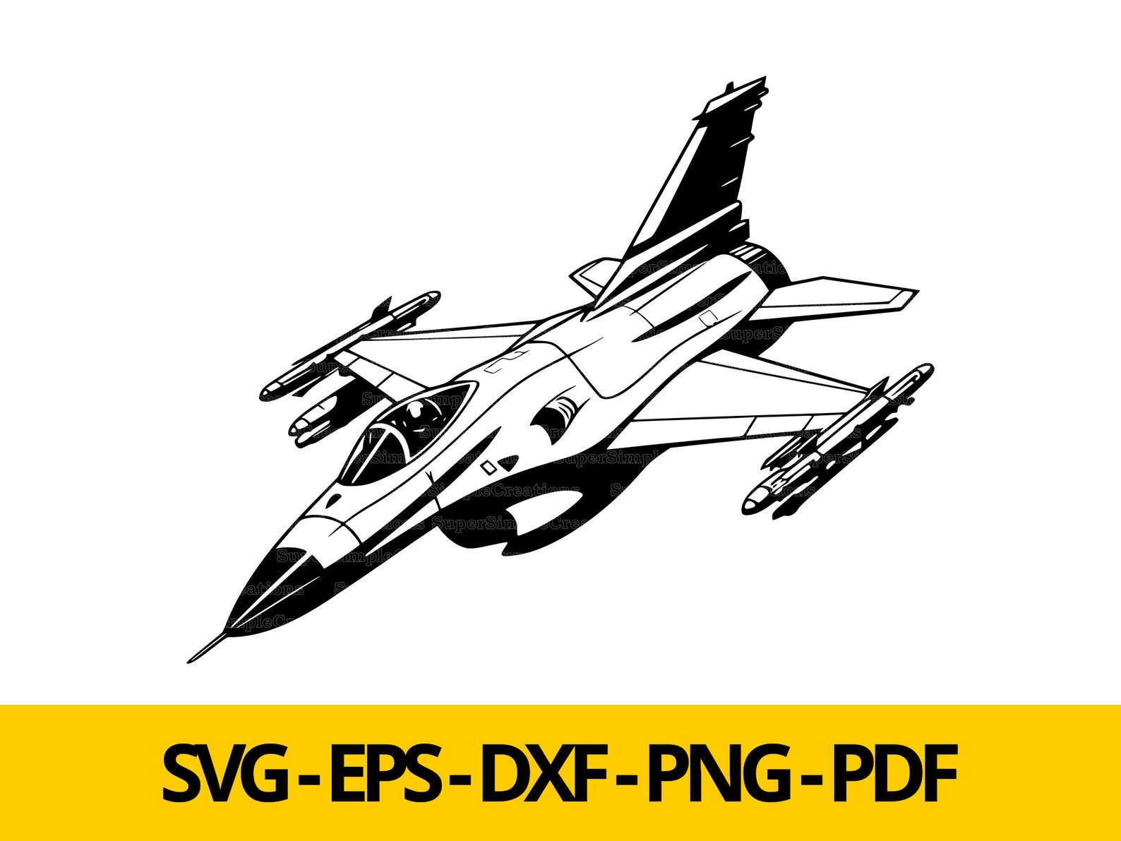 F-16 Fighting Falcon Svg, Eps, Dxf and Png | Warbird Svg| Vector Image ...