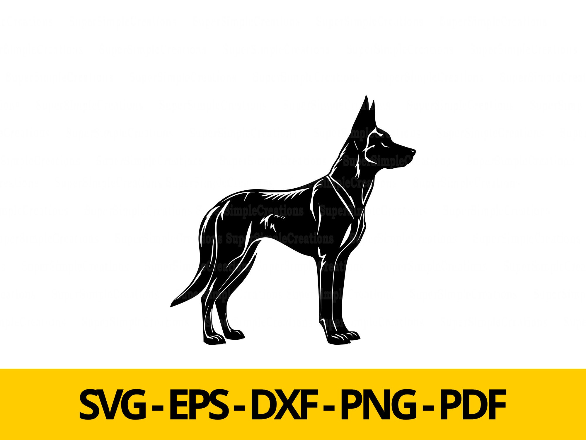 Belgian Malinois Svg - Guarding Dog Comercial Use Clipart Dog Art ...