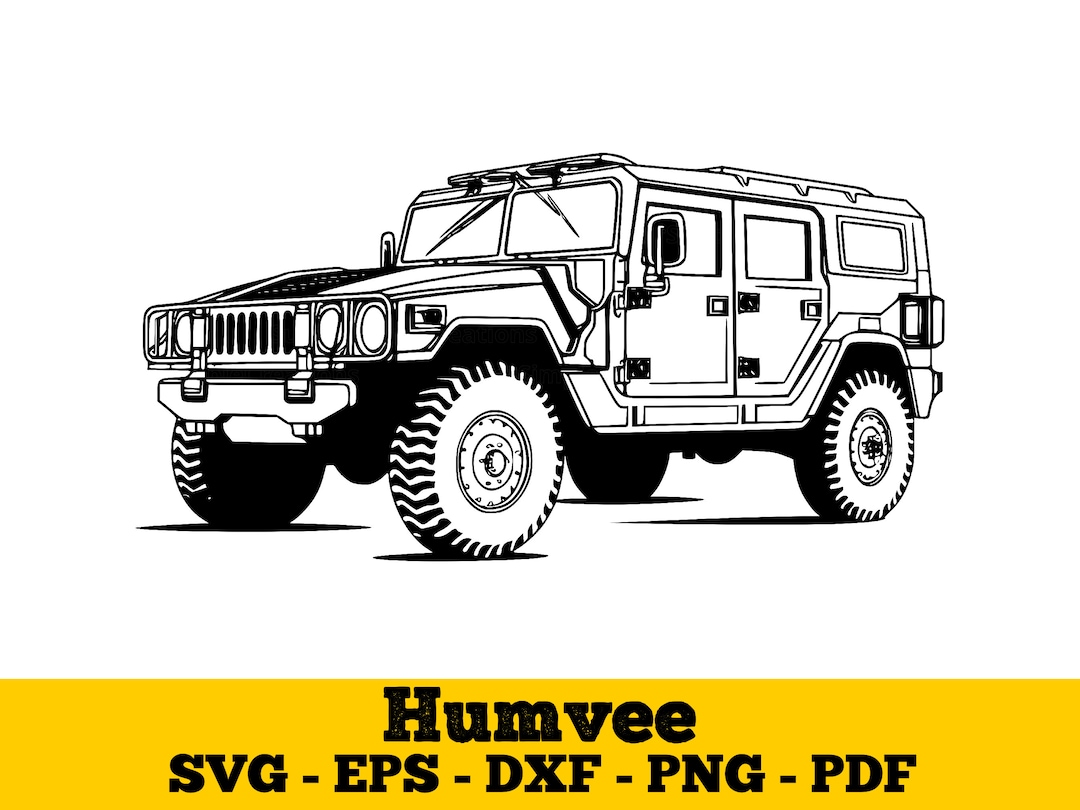 Humvee Vehicle Svg, Eps, Dxf and Png | Combat | Vector Image | Clipart ...