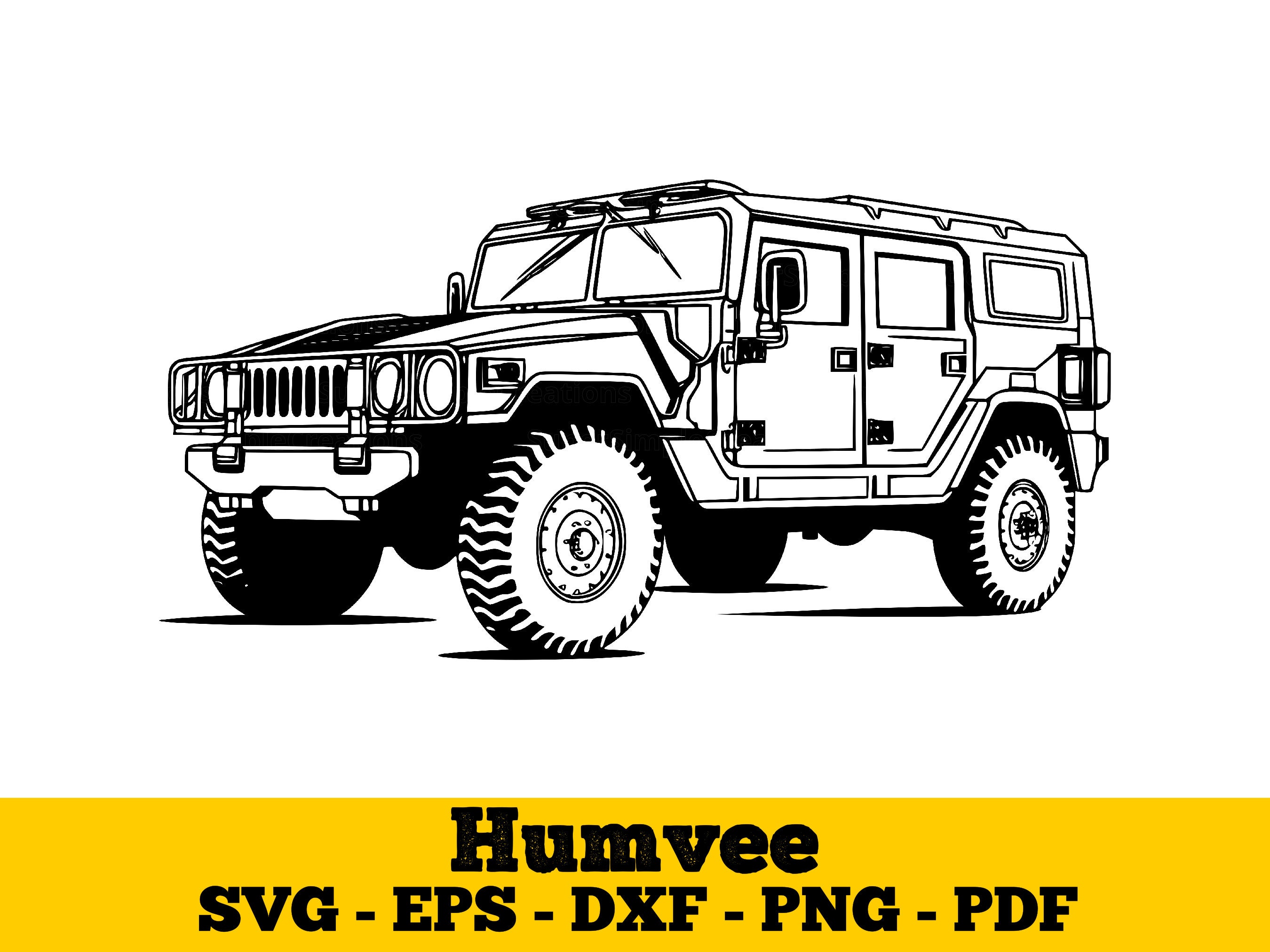 Humvee Vehicle Svg, Eps, Dxf and Png | Combat | Vector Image | Clipart ...