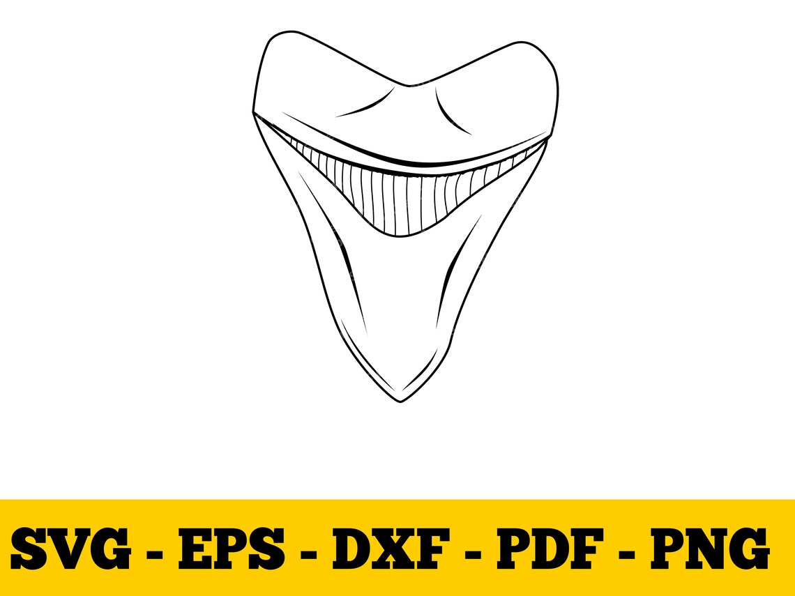 Megalodon Sharks Tooth | Clipart | Animal | White Shark | Digital ...