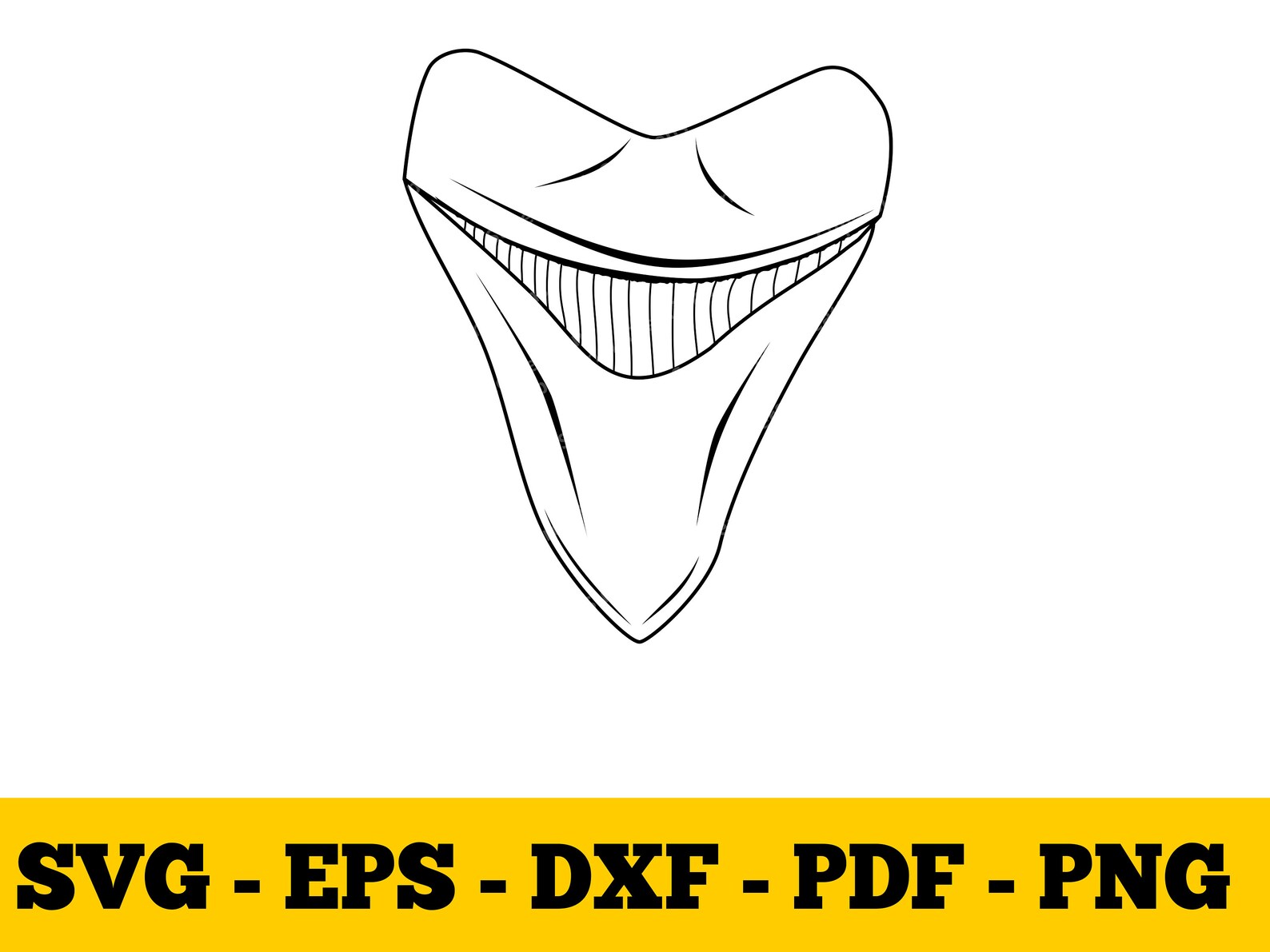 Megalodon Sharks Tooth | Clipart | Animal | White Shark | Digital ...