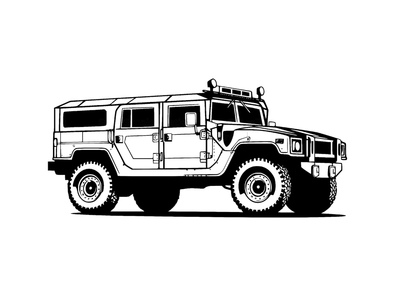 Humvee Vehicle Svg, Eps, Dxf and Png | Combat | Vector Image | Clipart ...