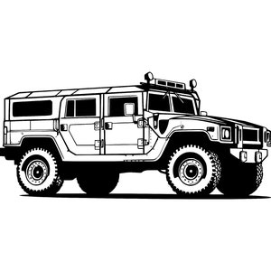 Humvee Vehicle Svg, Eps, Dxf and Png | Combat | Vector Image | Clipart ...