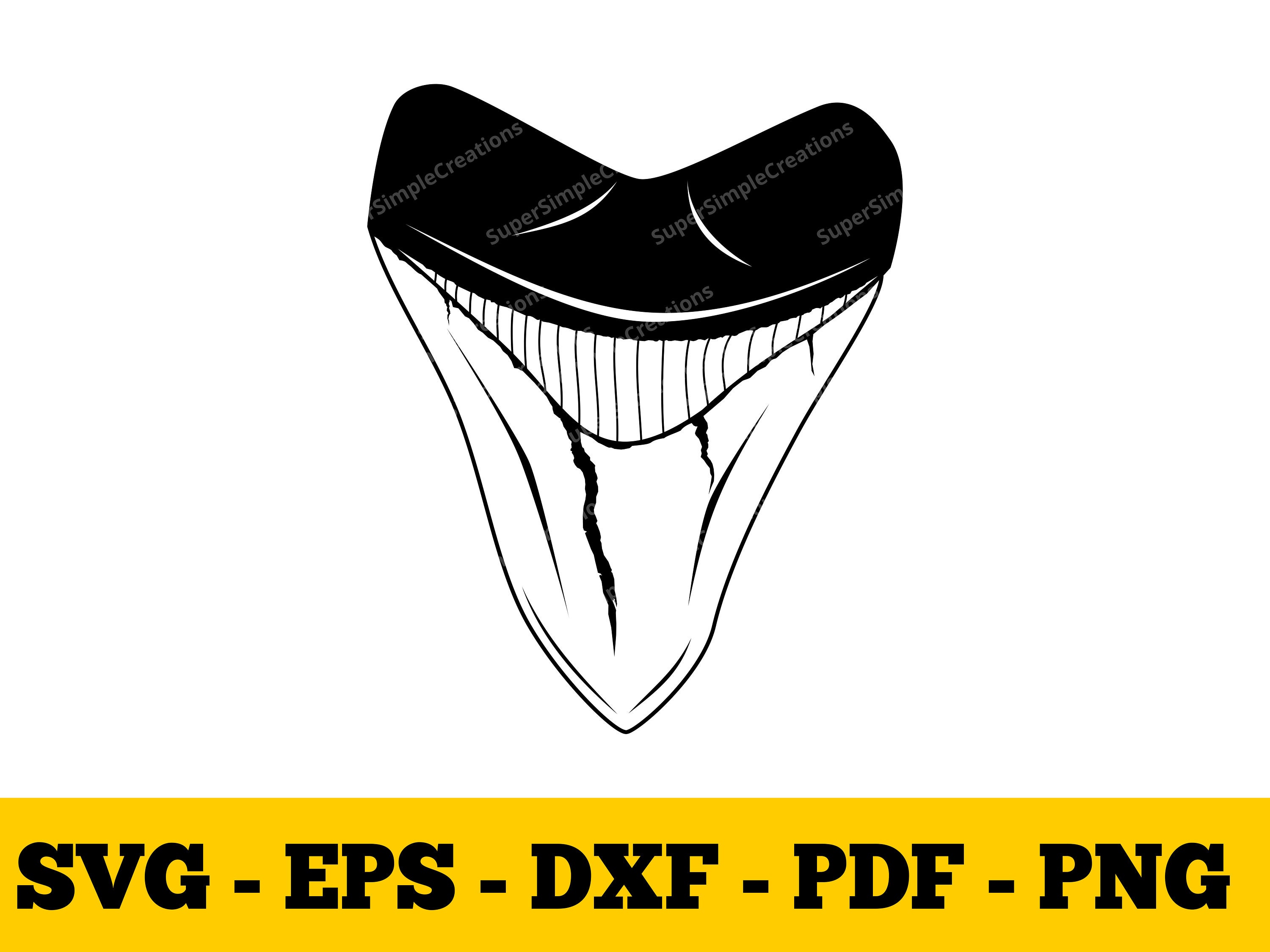 Megalodon Sharks Tooth | Clipart | Animal | White Shark | Digital ...