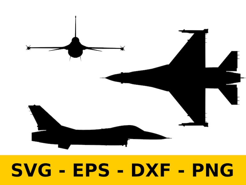 F-16 Fighting Falcon Svg, Eps, Dxf and Png | Warbird Svg| Vector Image ...