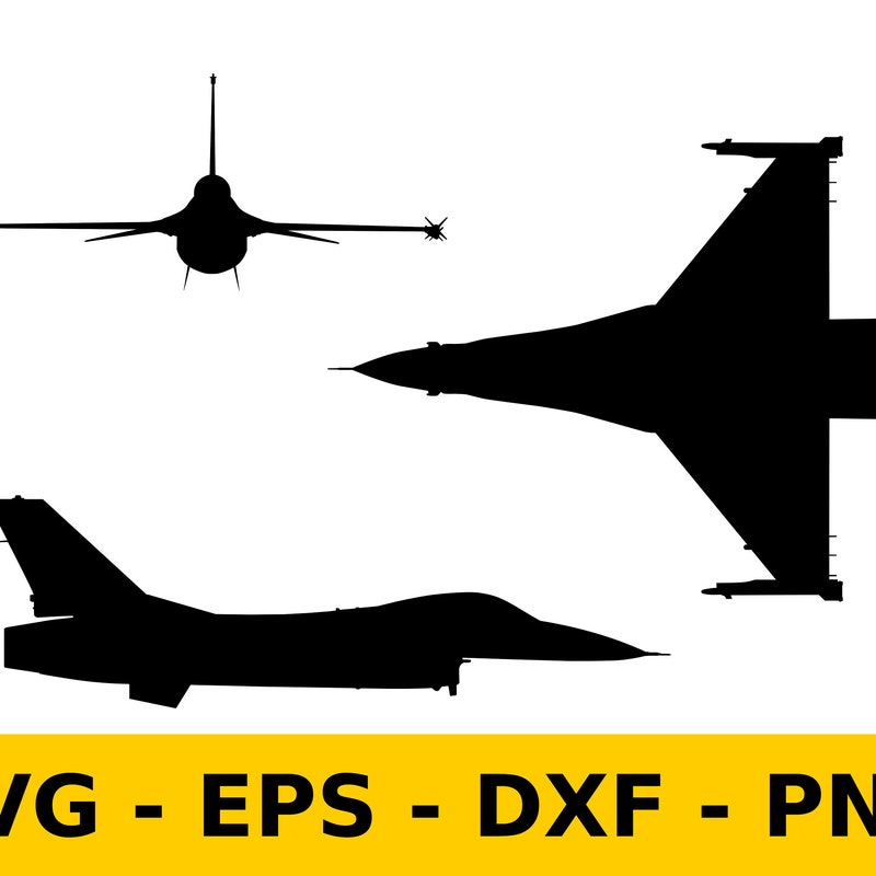 F 16 Silhouette Wall Art - Etsy