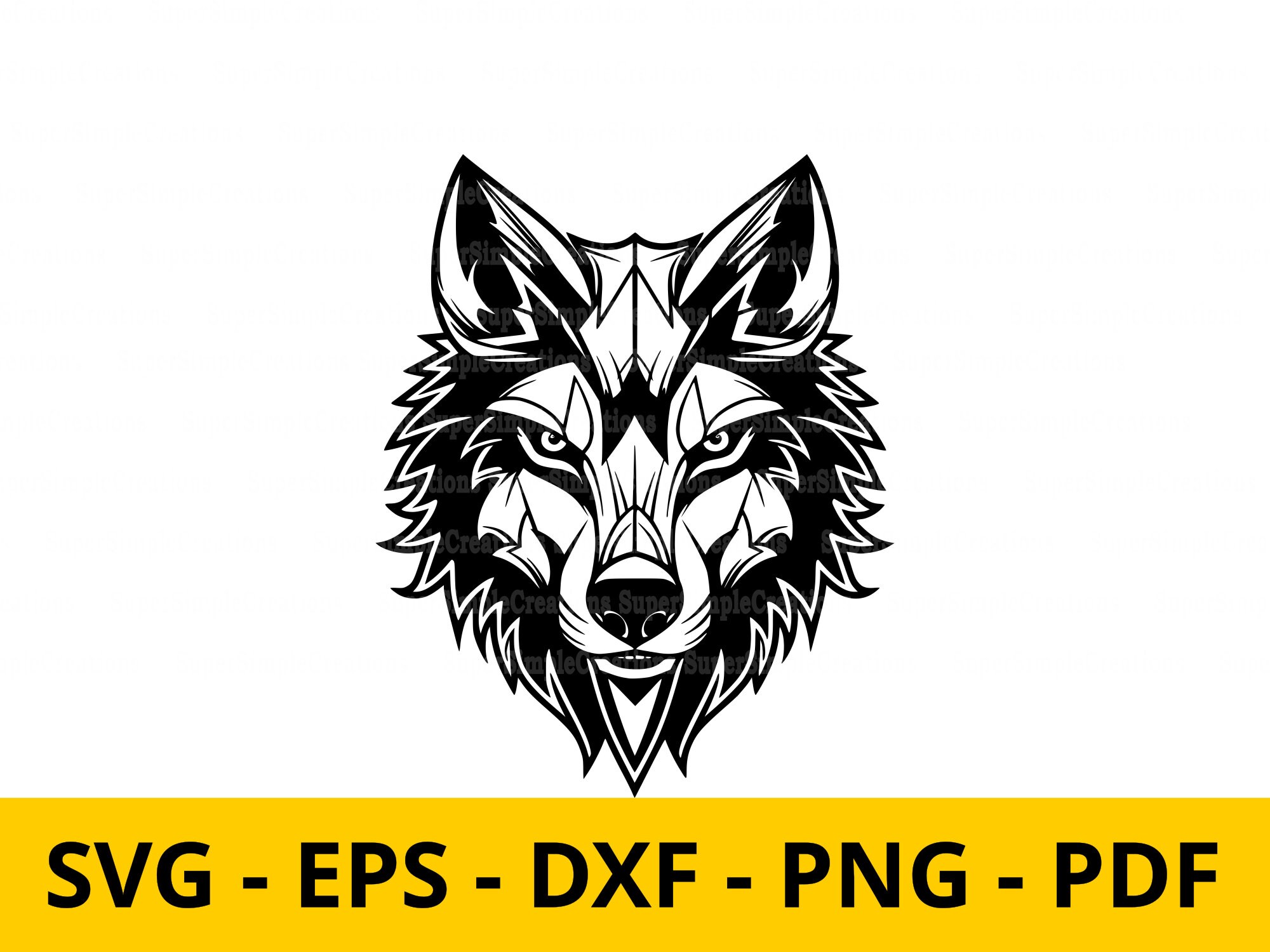 Wolf Svg - Comercial Use Clipart Art Digital Download T-shirt Design ...