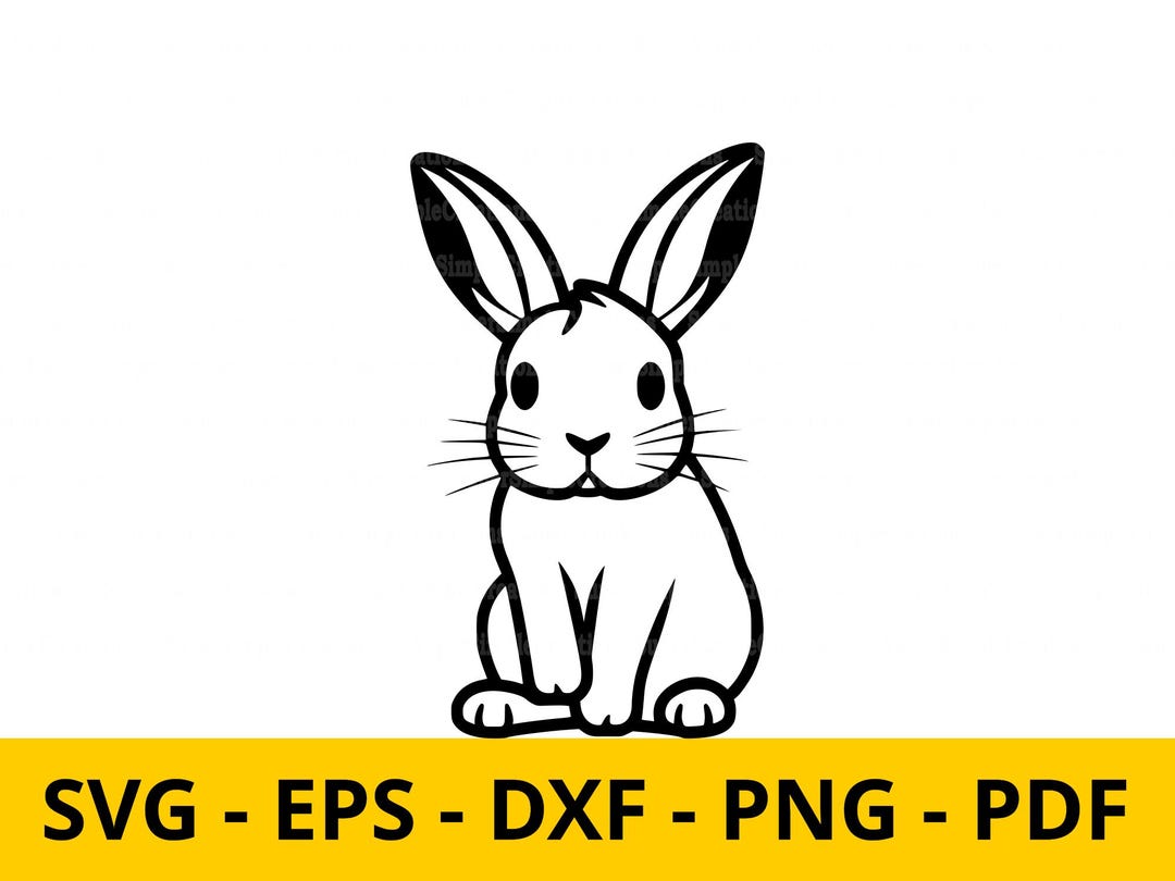 Bunny Vector - Rabbit Svg Comercial Use Clipart Art Digital Download T ...