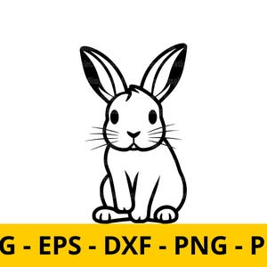 Bunny Vector - Rabbit Svg Comercial Use Clipart Art Digital Download T ...