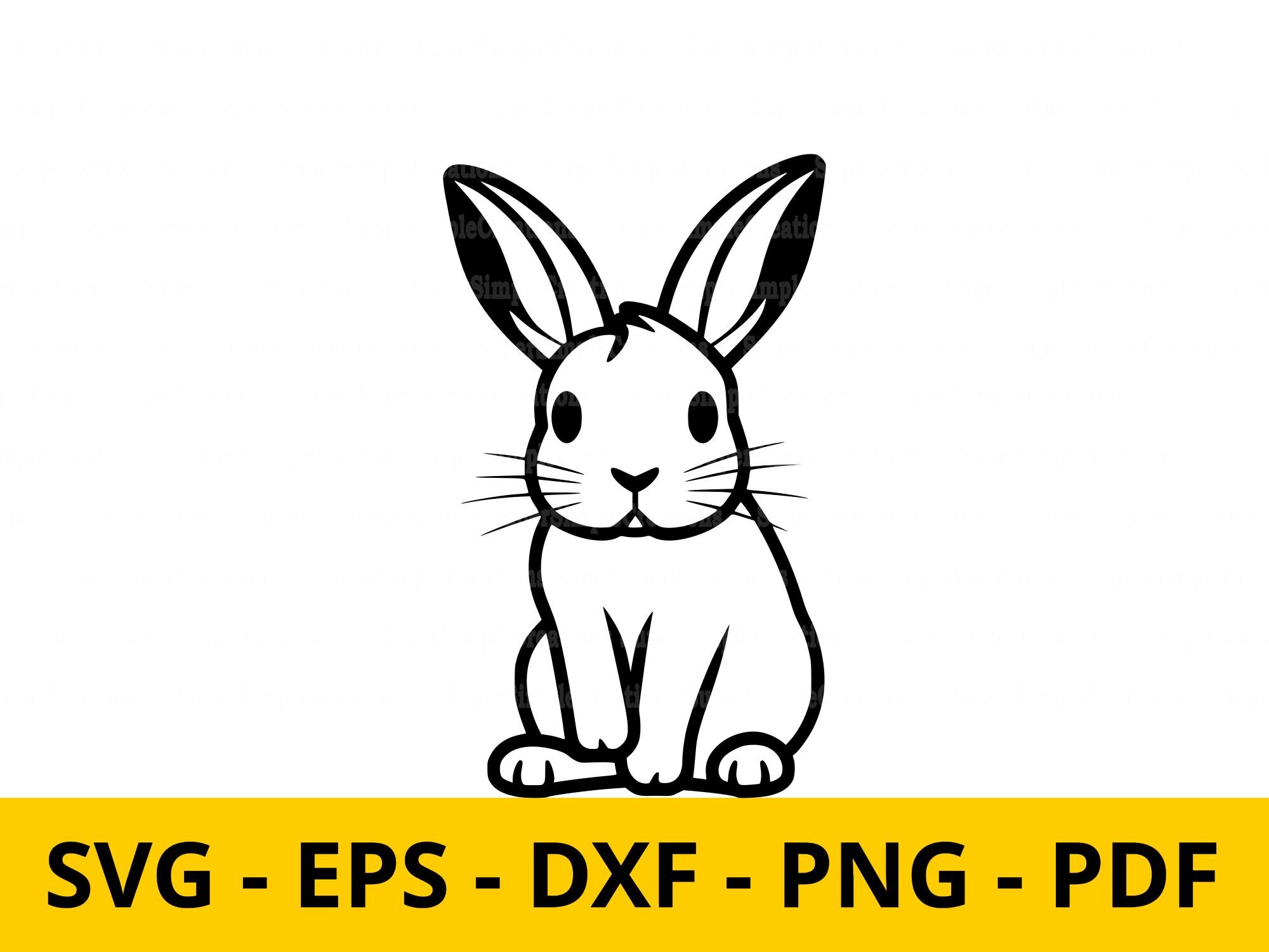 Bunny Vector - Rabbit Svg Comercial Use Clipart Art Digital Download T ...