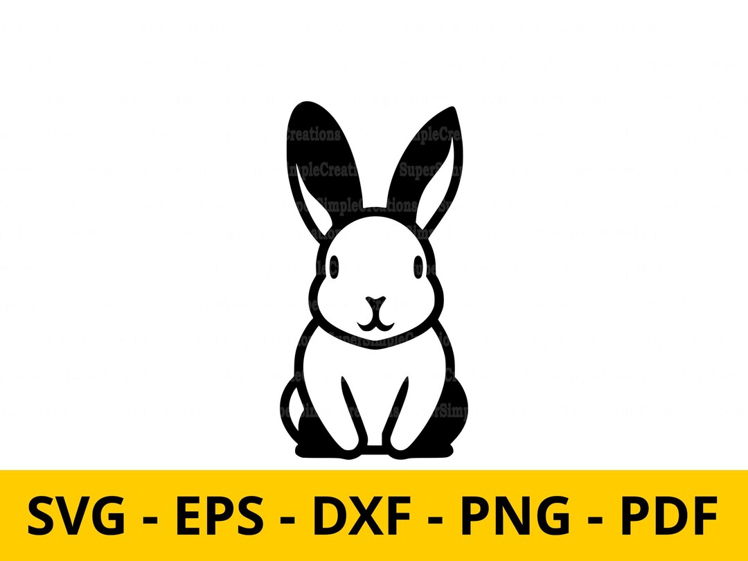 Bunny Vector - Rabbit Svg Comercial Use Clipart Art Digital Download T ...