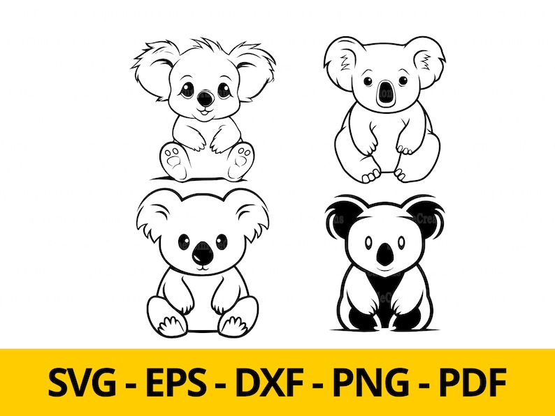 Koala Bear Vector Design Svg Clipart Art Digital Download T-shirt ...