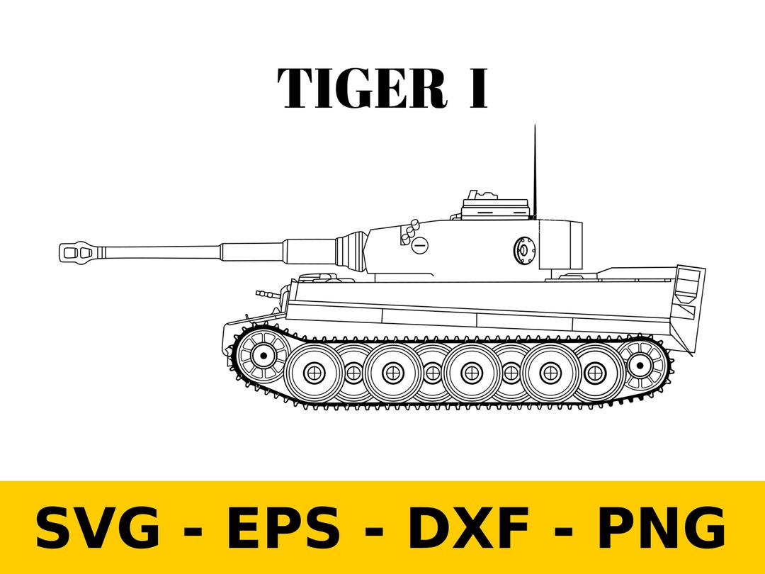 Tiger I Panzer VI Tank Svg, Eps, Dxf, Png | War Vector Image | Clipart ...