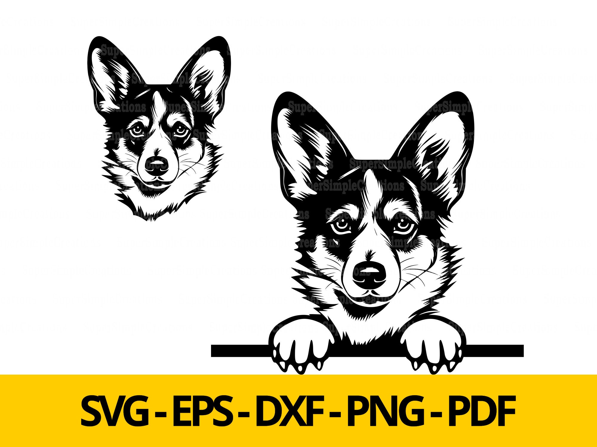 Corgi Svg Adorable Dog SVG Comercial Use Clipart Dog Sticker Digital ...