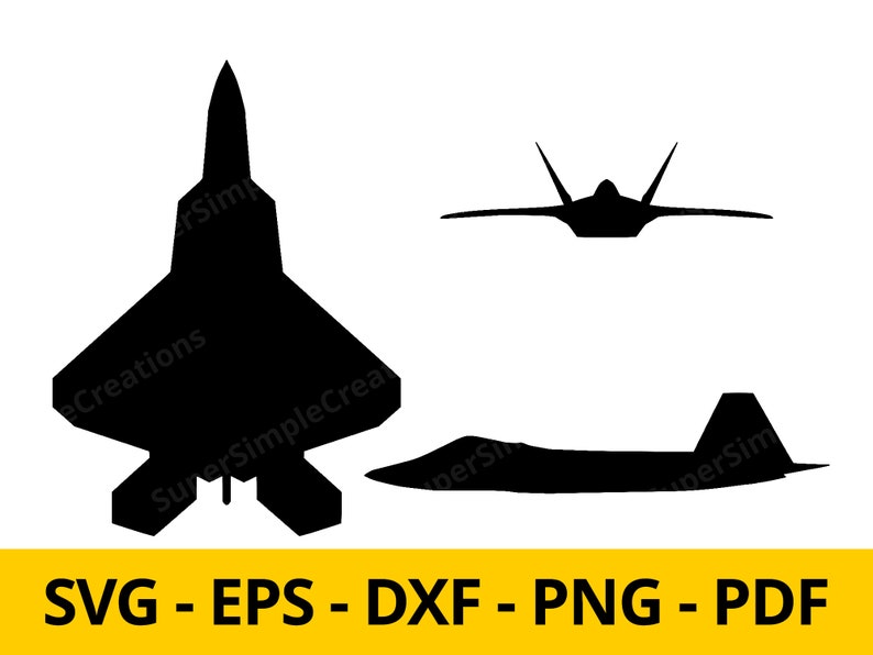 F-22 Raptor Silhouette | Clipart | Warbird Svg| Fighter Plane Svg ...