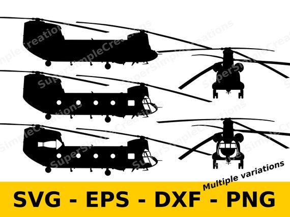 Boeing CH-47 Chinook Clipart Plane Helicopter Digital | Etsy