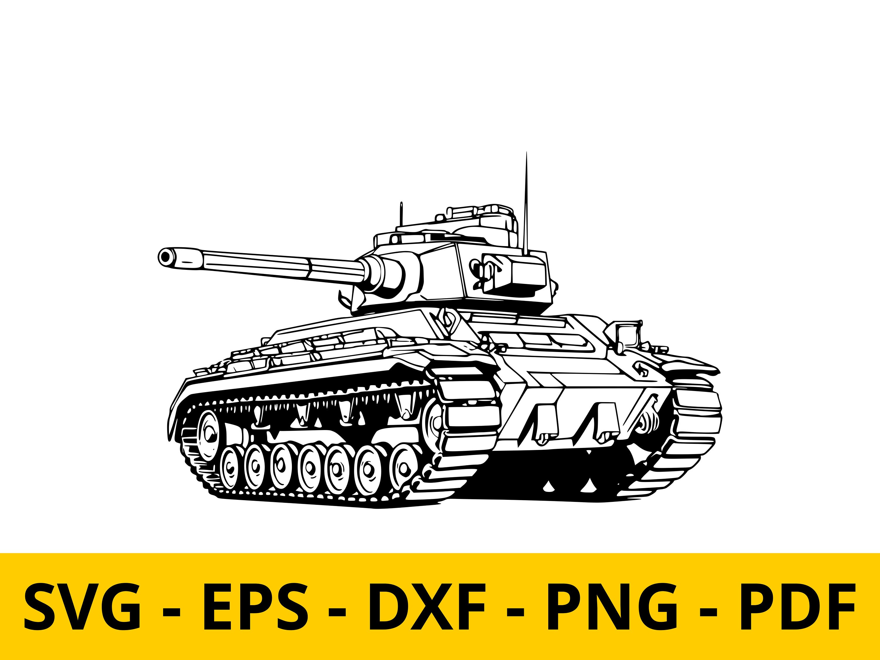 Tiger I Panzer VI Tank Svg, Eps, Dxf, Png | War Vector Image | Clipart ...