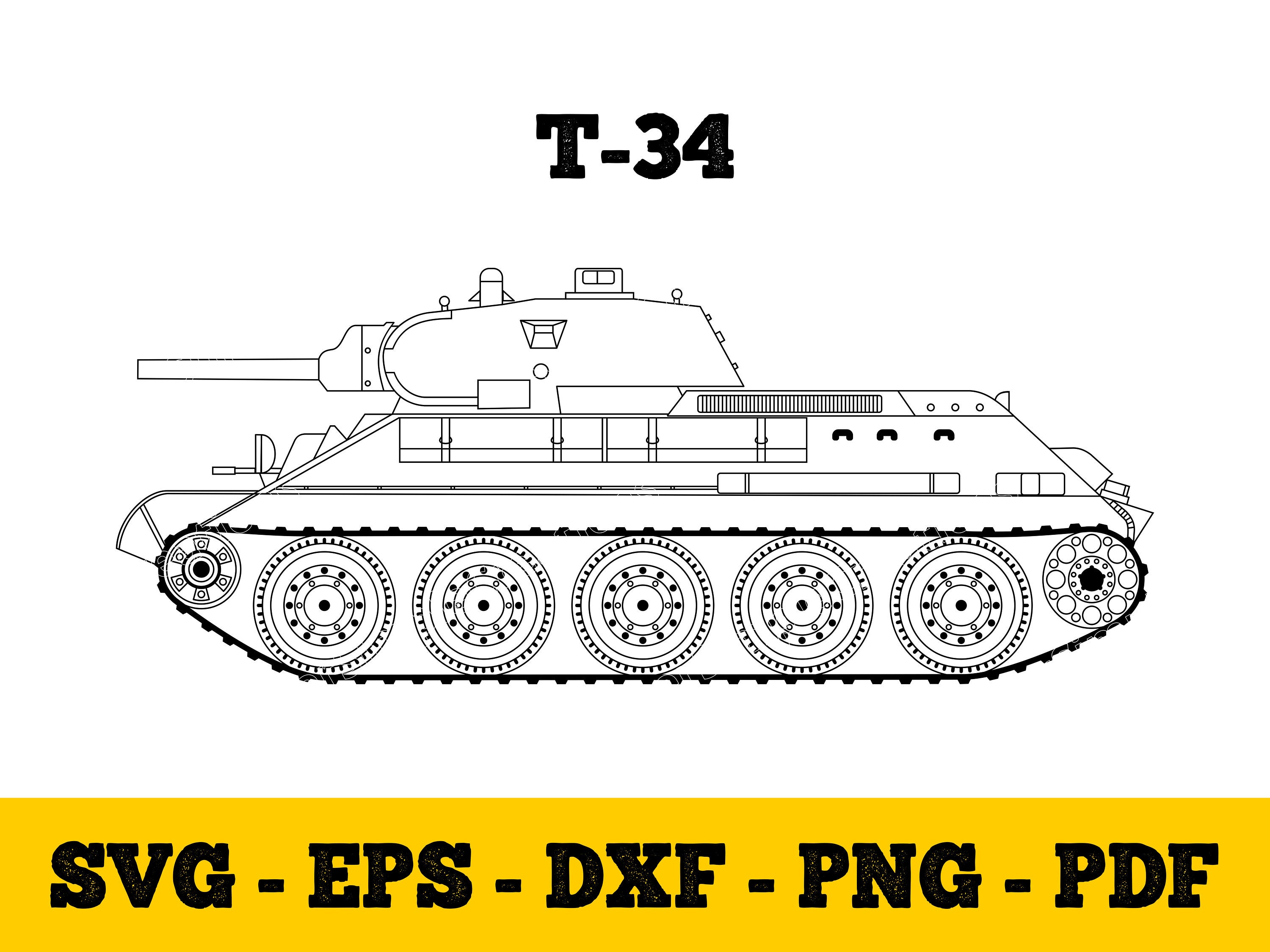 Tiger 34 I Tank Svg, Eps, Dxf, Png, Pdf | War Vector Image | Clipart ...